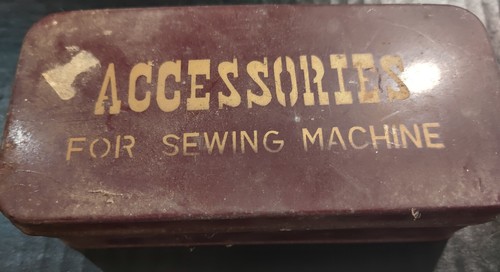 Vintage Sewing Machine Accessory Metal Box With Attachments Parts ...