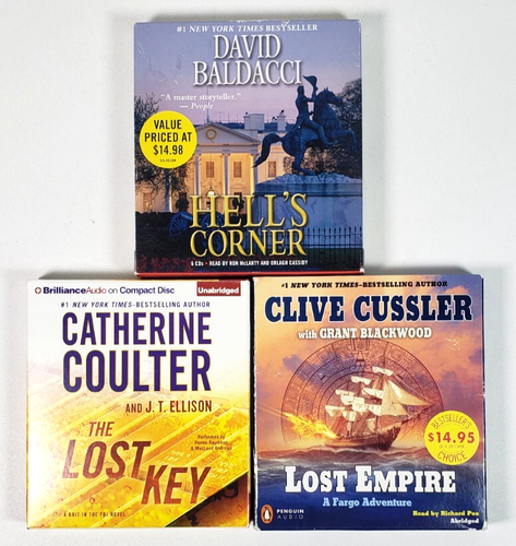 Mixed Lot of 3 Audio Books on CD Thriller Mystery Drama Suspense Novels ...