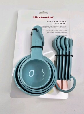 KitchenAid Measuring Cups and Spoon Set Aqua 9 Piece | eBay