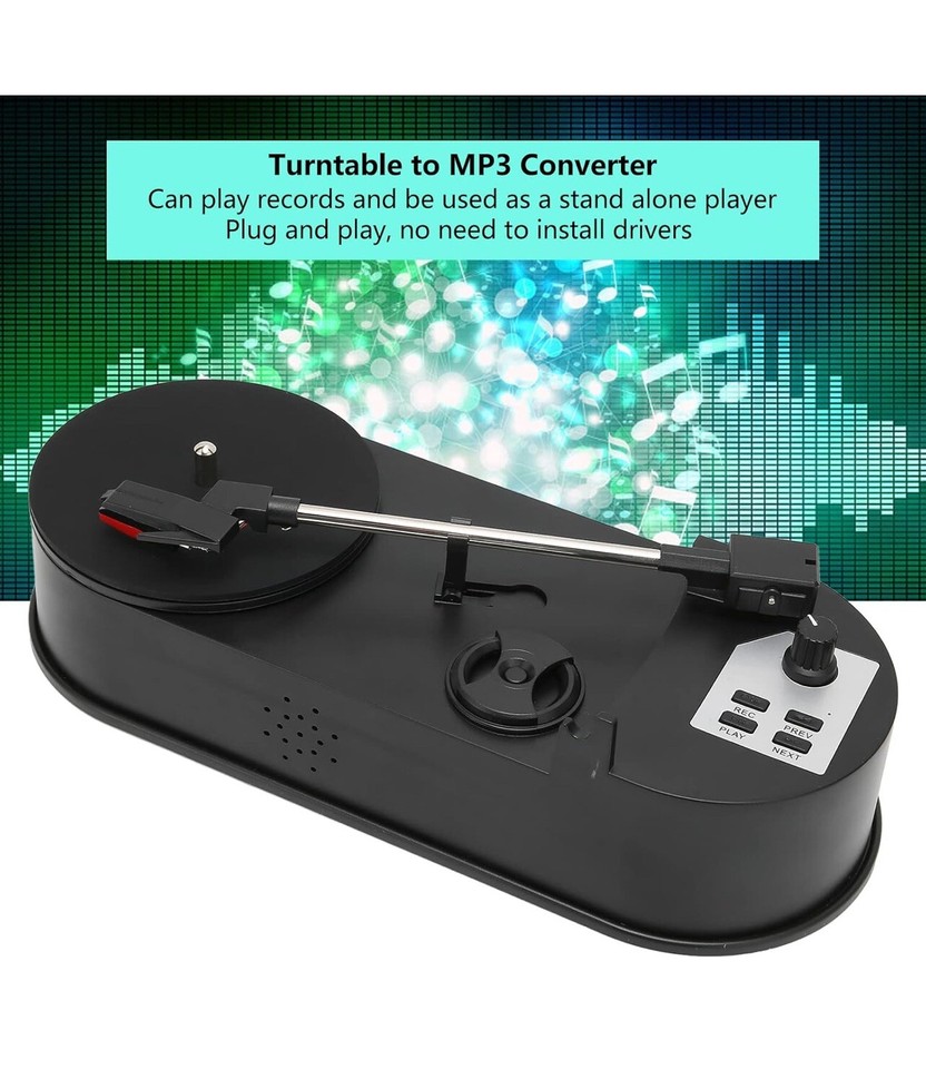 Turntable to MP3 Converter, Mini Record Player, to MP3 Converter, USB 2 ...