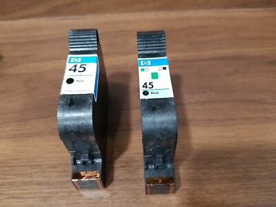 (2) GENUINE HP 45 BLACK INK CARTRIDGE 51645A | eBay