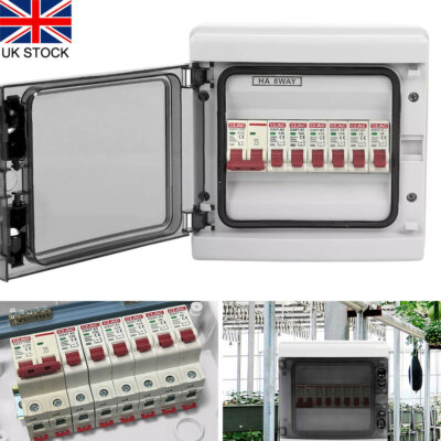 8 Way Consumer Unit Fuse Box 8 MCB Circuit Breakers Isolator Shed ...