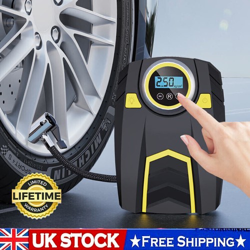 UK Car Tyre Inflator Pump Digital Portable Tyre Air Compressor Pump 12V ...
