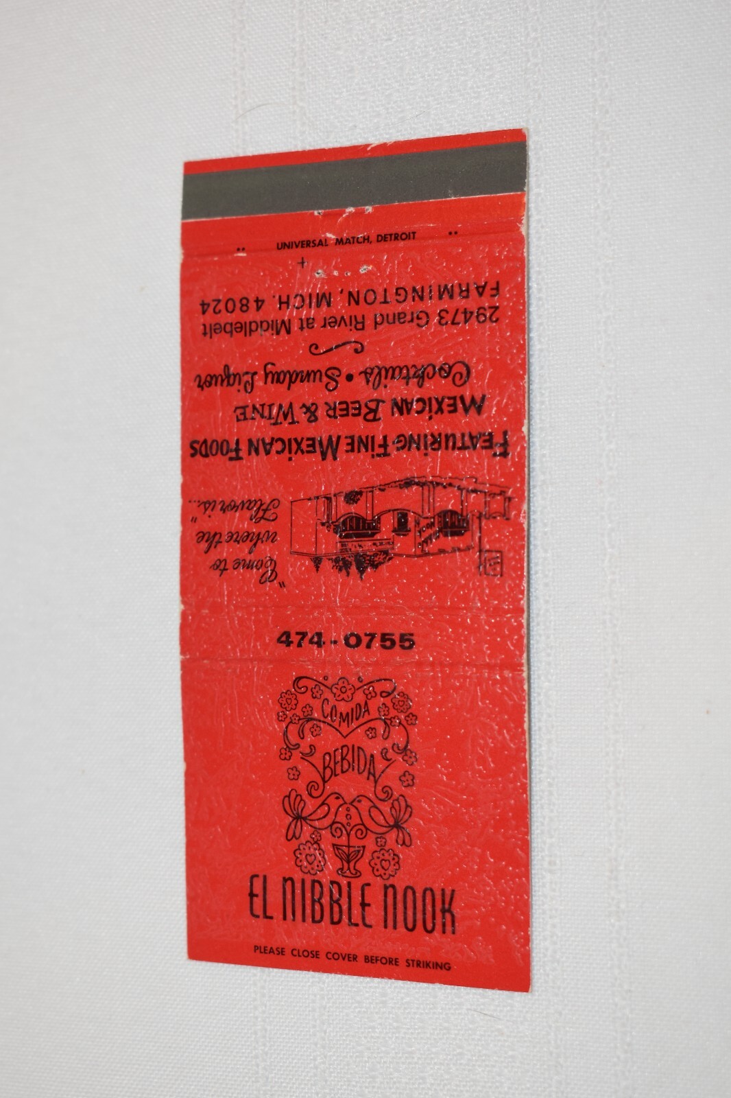 El Nibble Nook Farmington Michigan 30 Front Strike Matchbook Cover | eBay