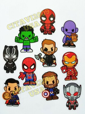 MARVEL SUPERHEROES AVENGERS CARTOON TRANSLUCENT WATERPROOF STICKERS SET ...