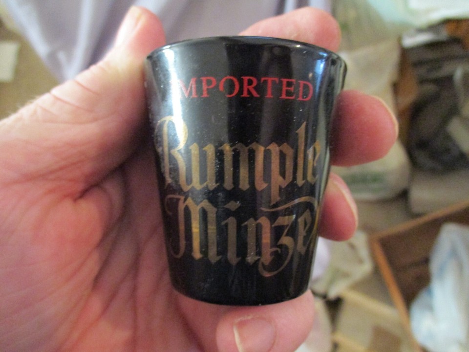 Set 5 Black Shot Glass Collectible Imported Rumple Minze Peppermint ...
