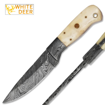 White Deer Handmade Damascus Steel Hunting Knife Limited Edition ...