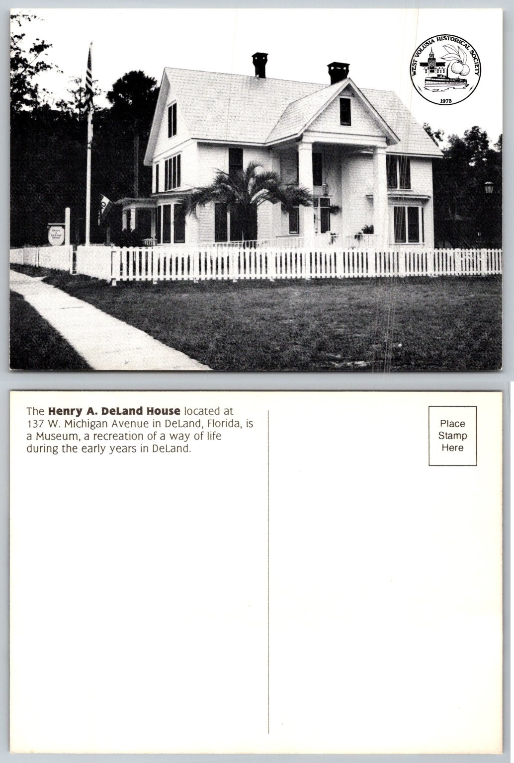 1975 Henry A. DeLand House Museum DeLand Florida Postcard West Volusia ...