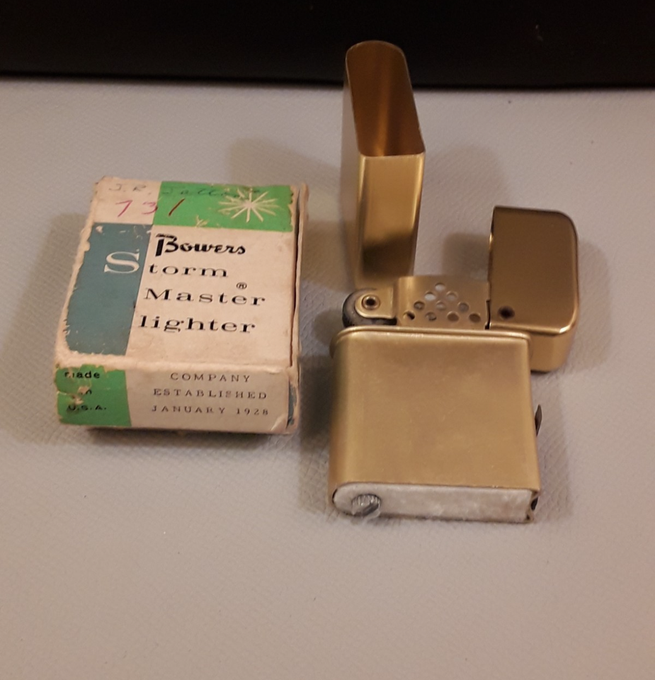 Rare Vintage Bowers Storm Master Lighter w/ Box Collectible Engraved | eBay
