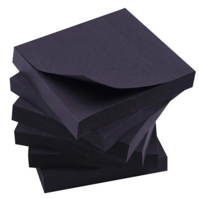 Black Sticky Notes 6 Pads 3 X 3 Inch 100 Sheets/Pad Self-Stick Notes ...