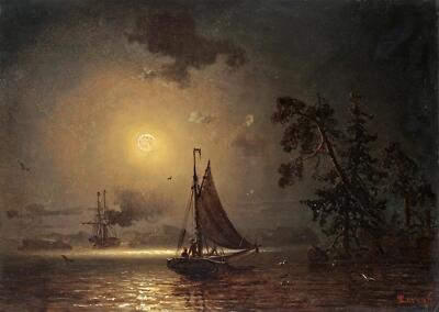 Marcus Larson Nocturnal Voyage 1850-1860 17"x 22" Archival Art Print | eBay