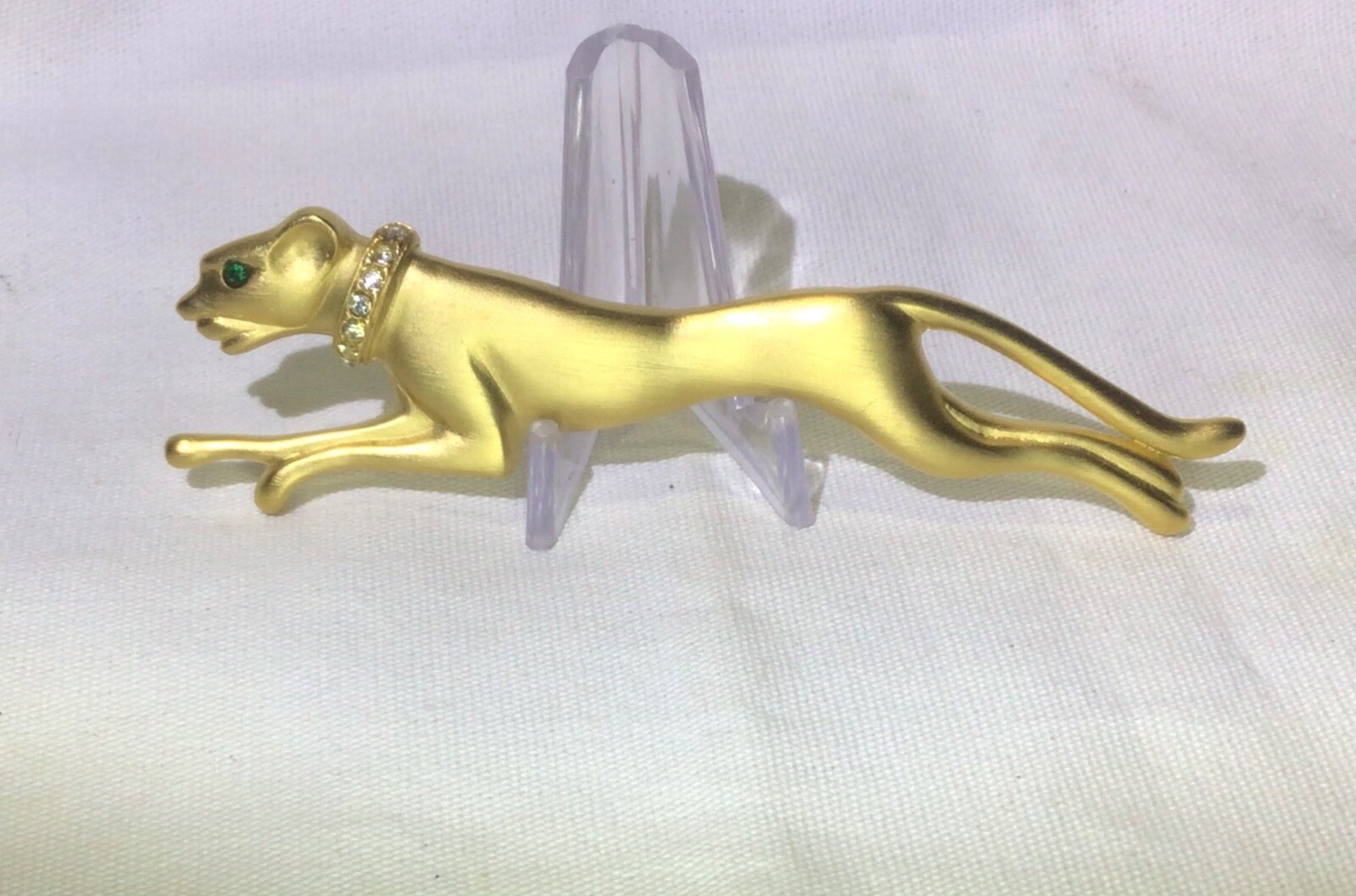 nice Jackie Collins Vintage Panther Pin Brooch Matte … - Gem