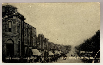 1908 Street View, First Street, Stanberry, MO Missouri Vintage Postcard ...
