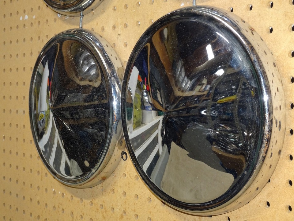 4 Vintage Chrome Dome Dog dish Hubcaps 9 inch Hot Rod Pair | eBay