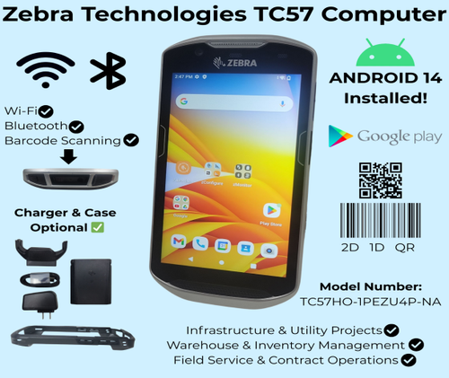 Zebra TC57 Android 14 Scanner 4GB/32GB Barcode – Unlocked - TC57HO ...
