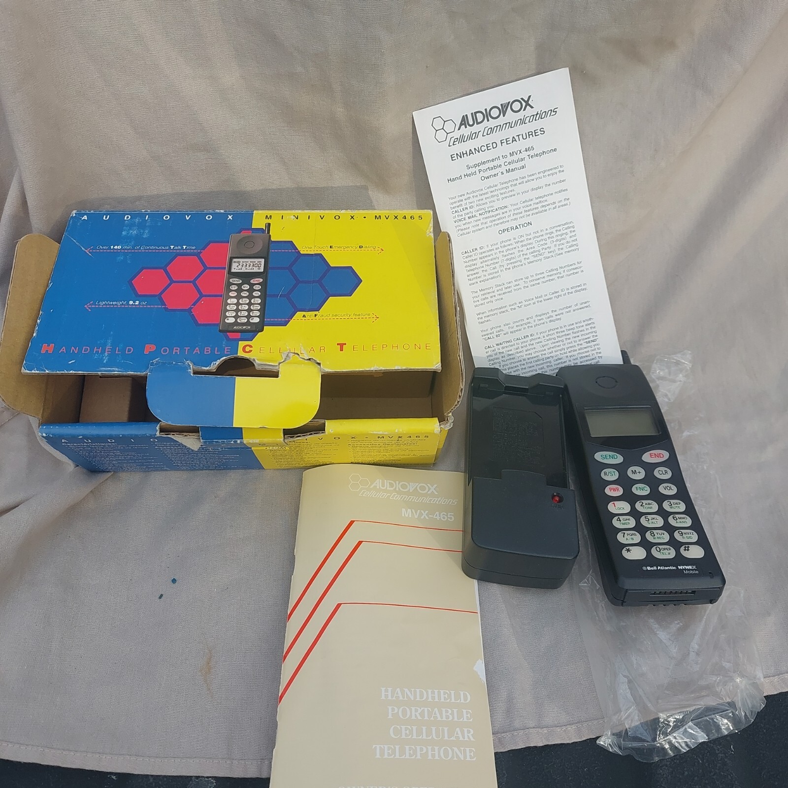 Vintage Air Touch AUDIOVOX MVX-465 CELLPHONE BLACK CLASSIC CELL Phone ...