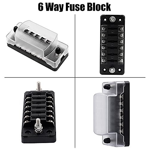 6 Way Fuse Block Blade Fuse Box With Negative Bus Atc/ato For Boat ...