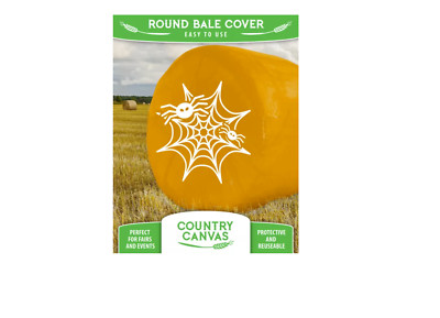 Country Canvas Hay Bale Covers, Orange with Spider Web | eBay