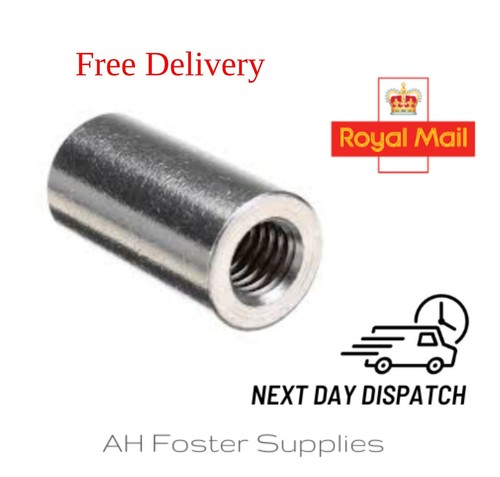 ROUND Connector COUPLING NUT Stainless Steel A4 316 MARINE GRADE M6 M8 ...