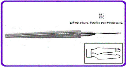 SS Vitreous 20 or 23 Gauge Vitrectomy End Gripping Forceps Length 140mm ...