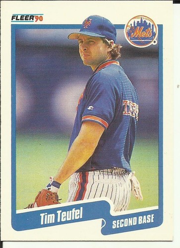1990 FLEER Baseball Card #218 Tim Teufel METS | eBay