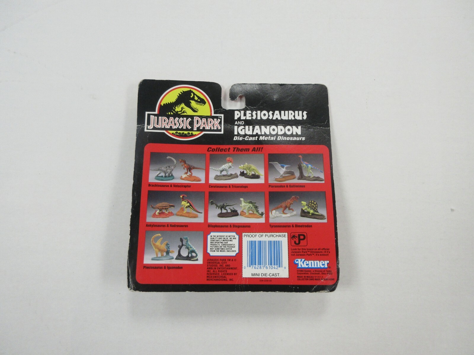 1993 KENNER JURASSIC PARK PLESIOSAURUS IGUANODON DIECAST FIGURES ...