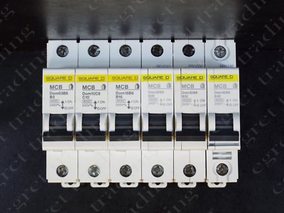 SQUARE D DOM DOMAE SCHNEIDER B & C type MCB BREAKER TRIP - NEW | eBay UK