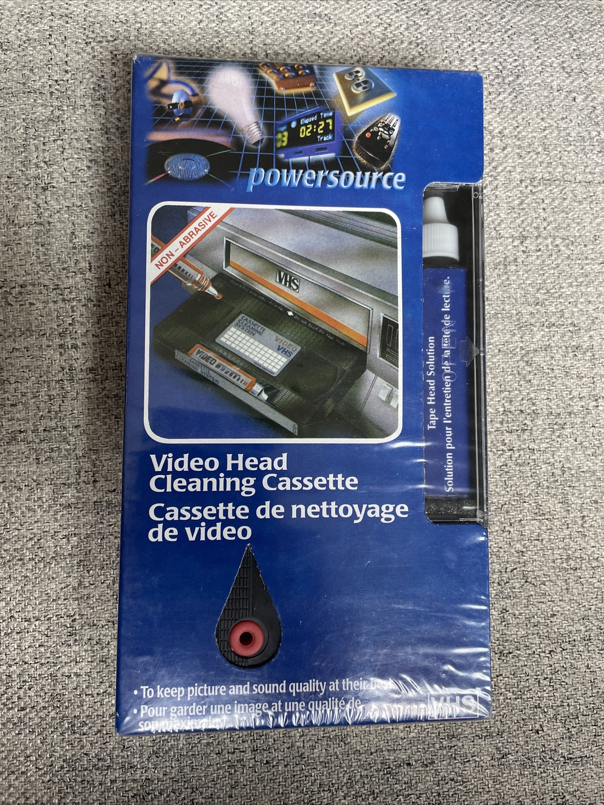 Powersource VHS Head Cleaning Video Cassette Cleaner For VCR New Sealed ...