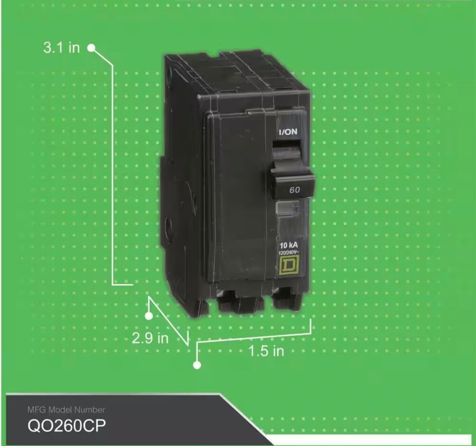 SQUARE D QO260CP QO260 60A 2 POLE QO TYPE BREAKER NEW | eBay