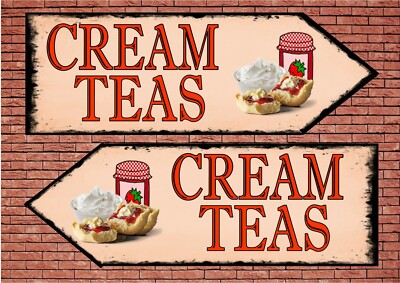 Cream Tea Tea Room Signs Cafe Tea Sign Afternoon Tea Sign Devon Cream ...