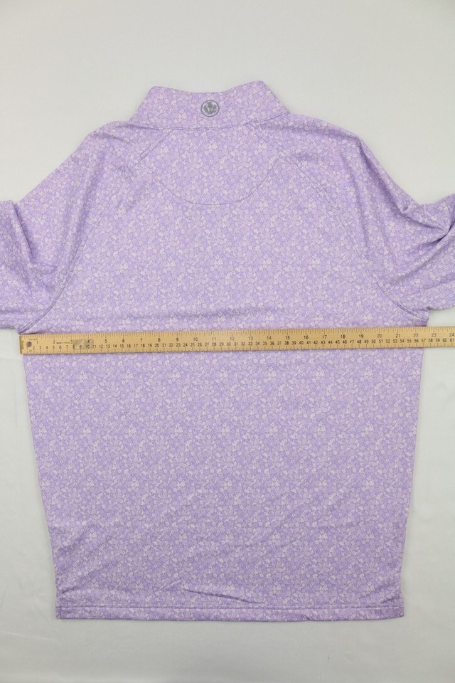 Donald Ross SPORT Mens Callum 1/4 Zip Long Sleeve Shirt Lavender L ...