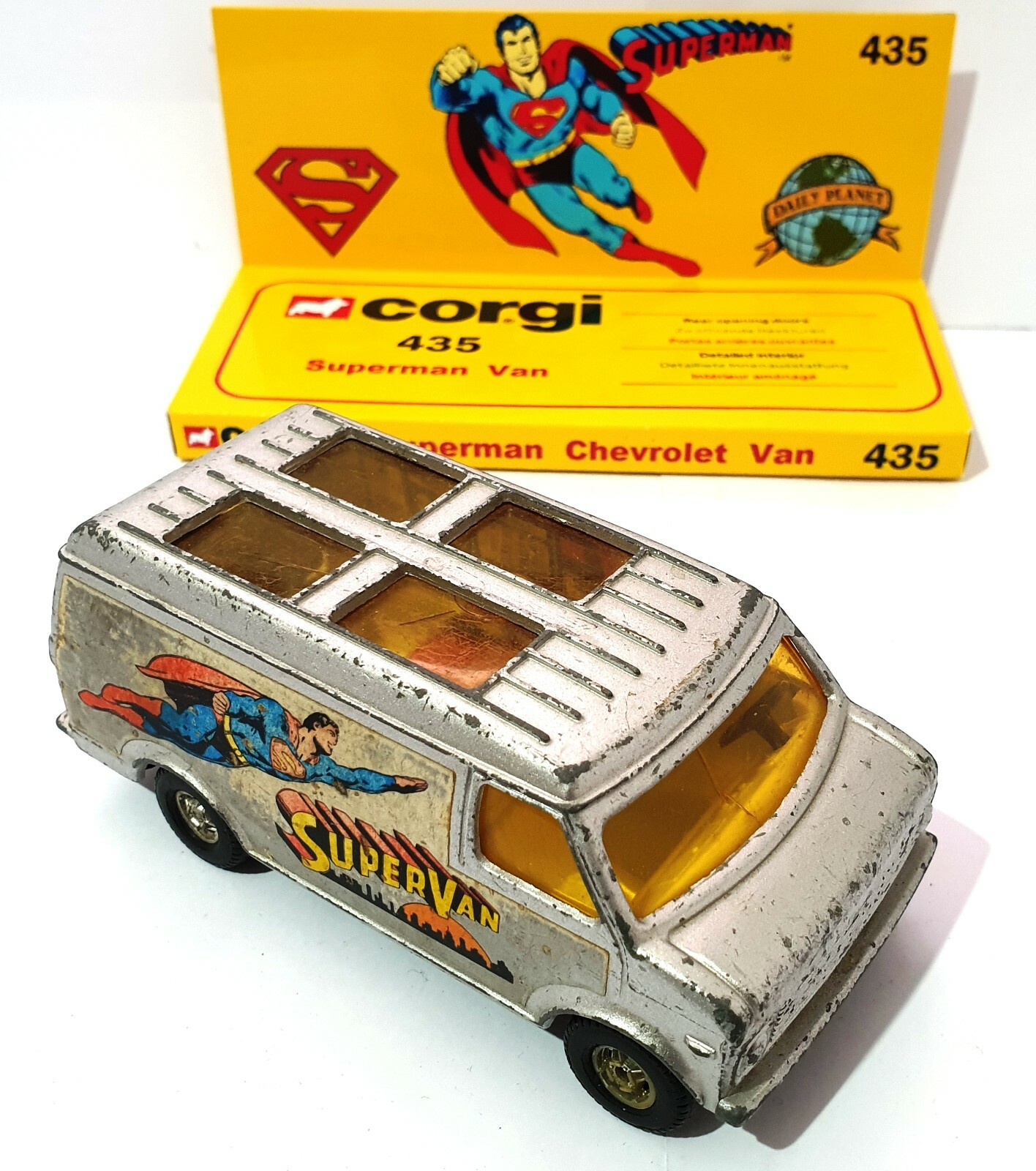 CORGI 1970s SUPERMAN CHEVROLET VAN 435 Diecast Model on Custom Display ...