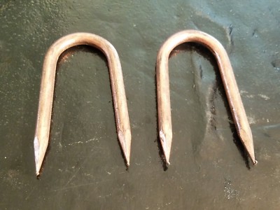 (LOT OF 2) 2" X 1-1/16" X .187" ROLLED POINT COPPER COATED LARGE CABLE ...