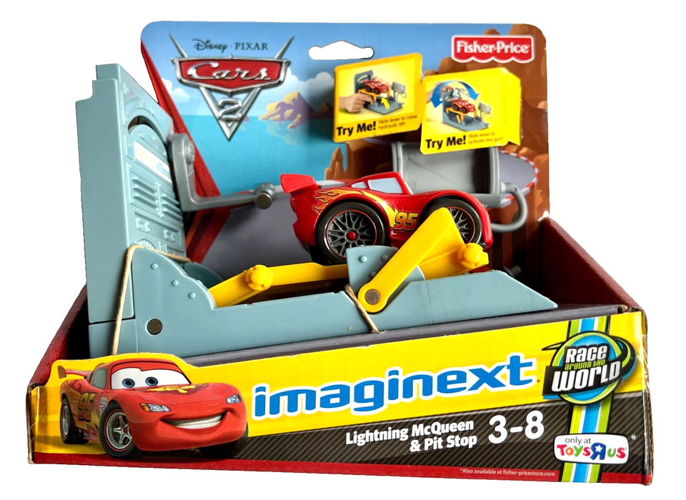 Disney Cars Imaginext Lightning McQueen & Pit Stop Playset Age 3-8 (New ...
