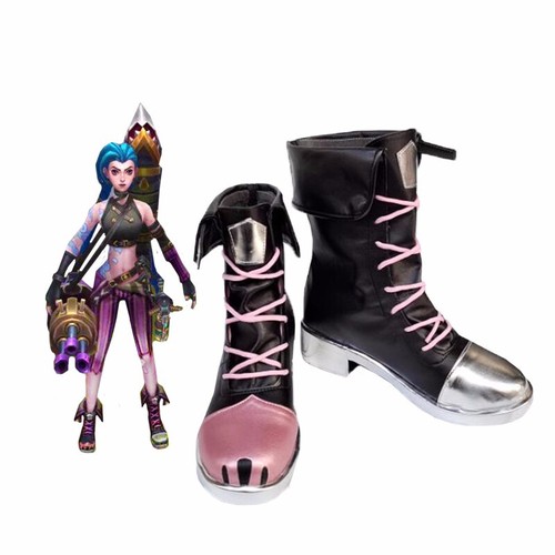 League of Legends Jinx Cosplay Shoes Unsex Boots Customized Halloween ...
