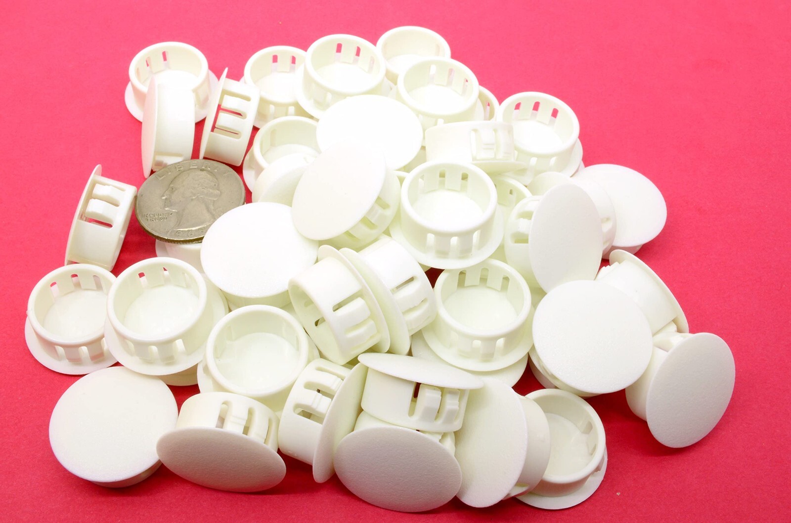 3/4" Hole Nylon Locking Panel Plugs Black/White Dome Cover 15/16" Top ...