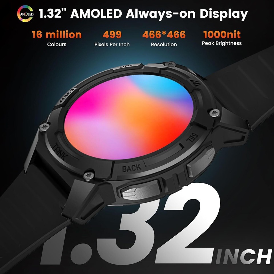 KOSPET TANK S2 GPS Smart Watch Women 5ATM&IP69K Waterproof 350mAh Big ...