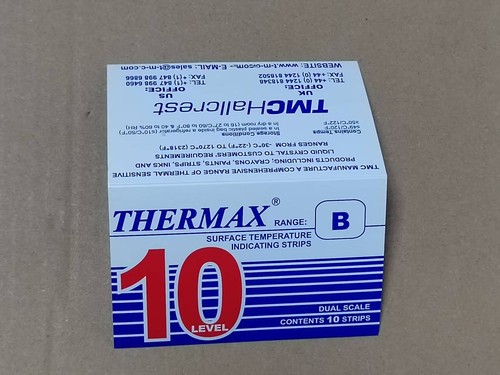 1x TMC 10strips For THERMAX Temperature Label 10 Level Range B 77-127°C ...