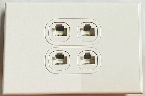 4 X CAT6 RJ45 Ethernet Network Wall Plate With Mechinism Module Data ...