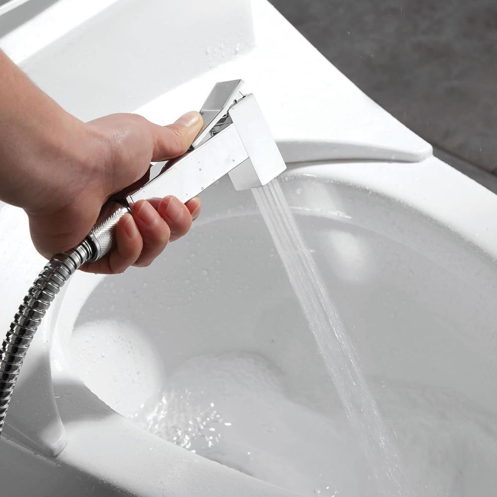 Square Chrome Brass Douche Set Muslim Shattaf Bidet Toilet Spray Shower ...