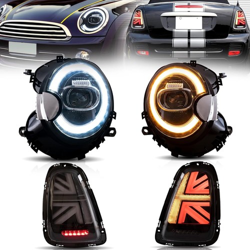LED Headlights + Smoked Tail Lights For 2007-2013 Mini Cooper R56/R57 ...