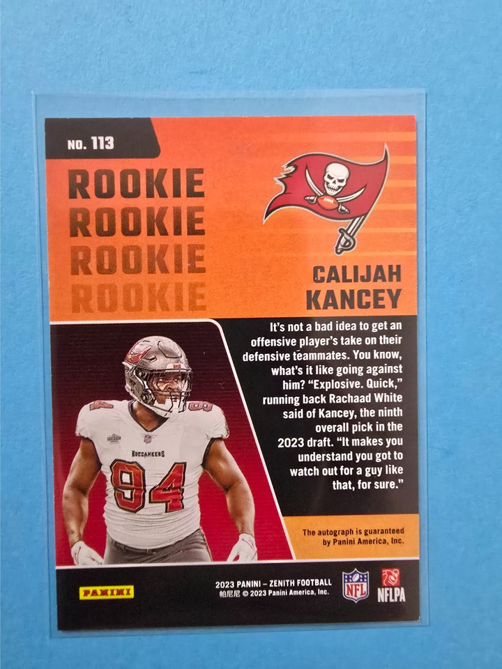 2023 Panini Zenith - Rookies Calijah Kancey #113 Red Zone Autographs ...