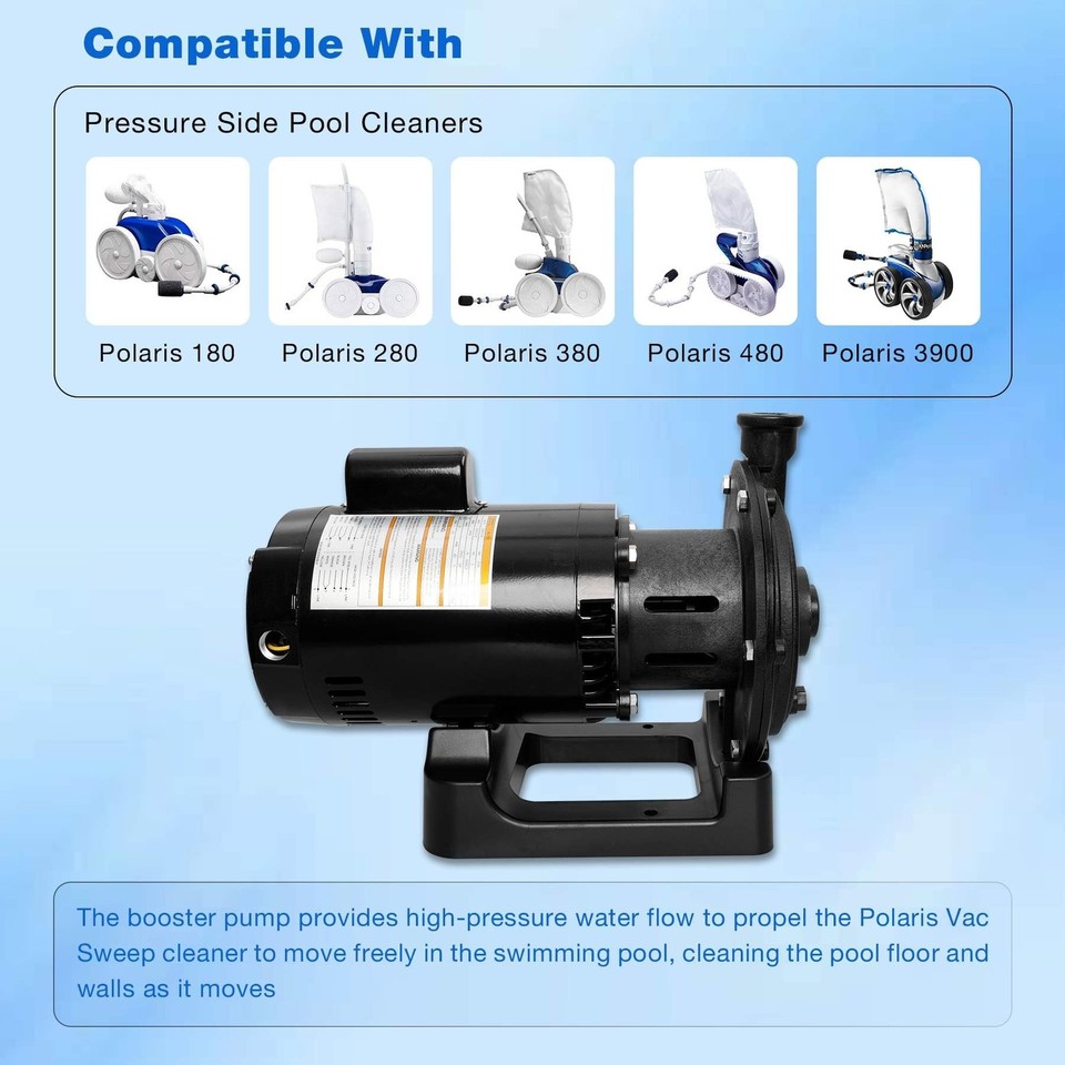 PB4-60 Booster Pump 3/4 HP Compatible With Polaris Vac-Sweep 280 380 ...