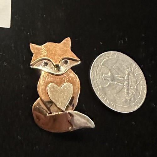 VTG Sterling Silver - FAR FETCHED Two-Tone Adorable Fox Brooch Pin | eBay