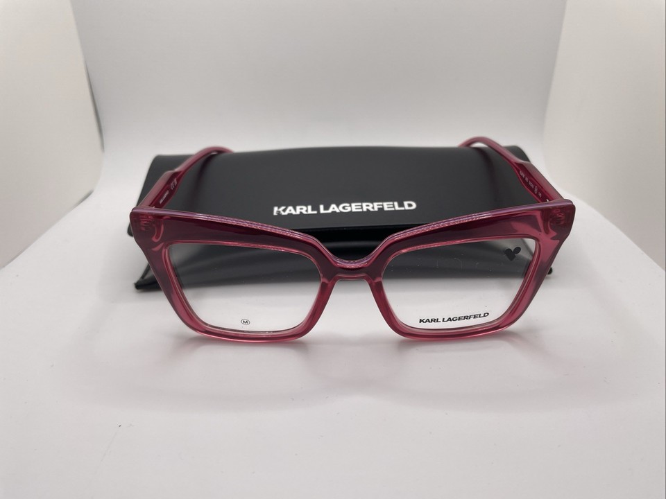 Karl Lagerfeld Women's Eyeglasses Cherry Cat Eye Shape Full Rim Frame ...