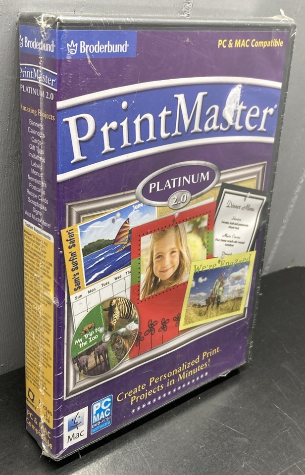 Broderbund PrintMaster Print Master Platinum 2.0 PC And Mac DVD - New ...
