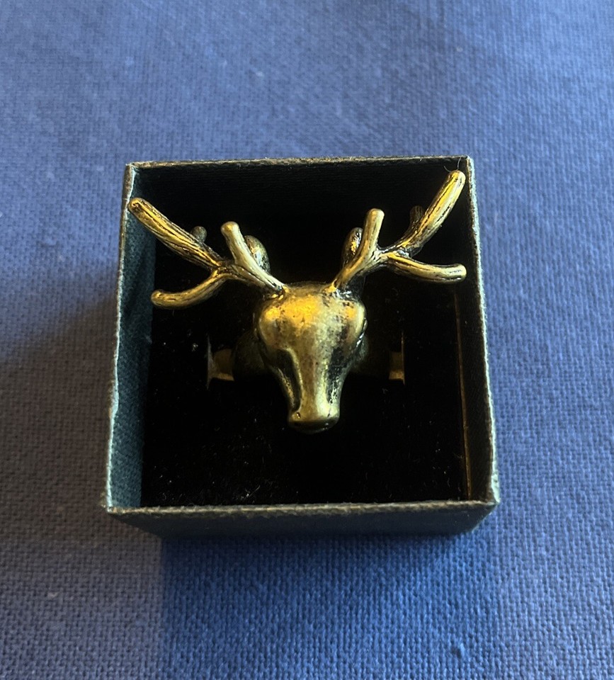 Stag Head Ring Costume Jewellery Hunting Shooting Gothic Deer Country ...