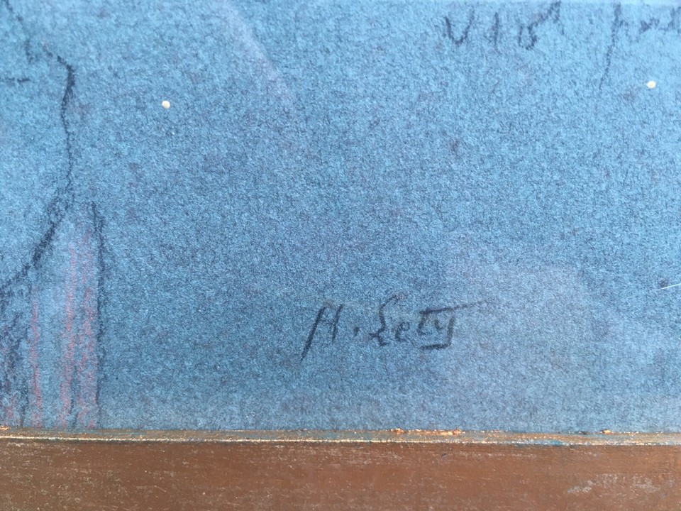 Very Nice Drawing Charcoal Xixth Still Life Flower Pink Hippolyte Lety ...