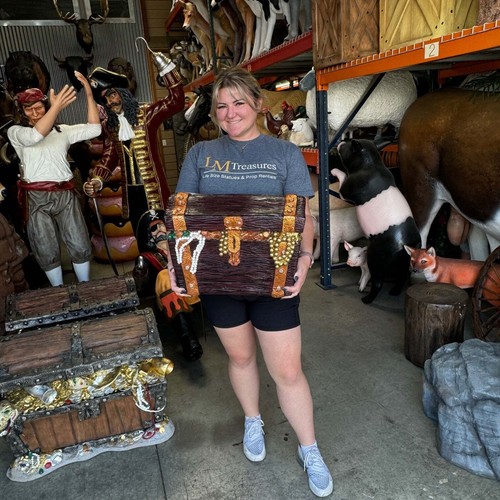 Small Closed Treasure Chest Resin Statue Pirate Theme Decor Prop ...