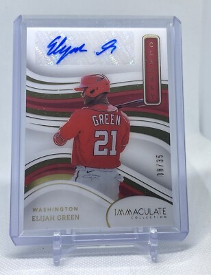 2023 Immaculate Baseball Elijah Green Nationals Clearly Signature Auto ...